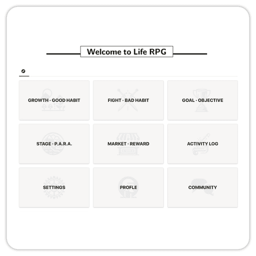 LiFE RPG - Notion Template for Gamify Your Life