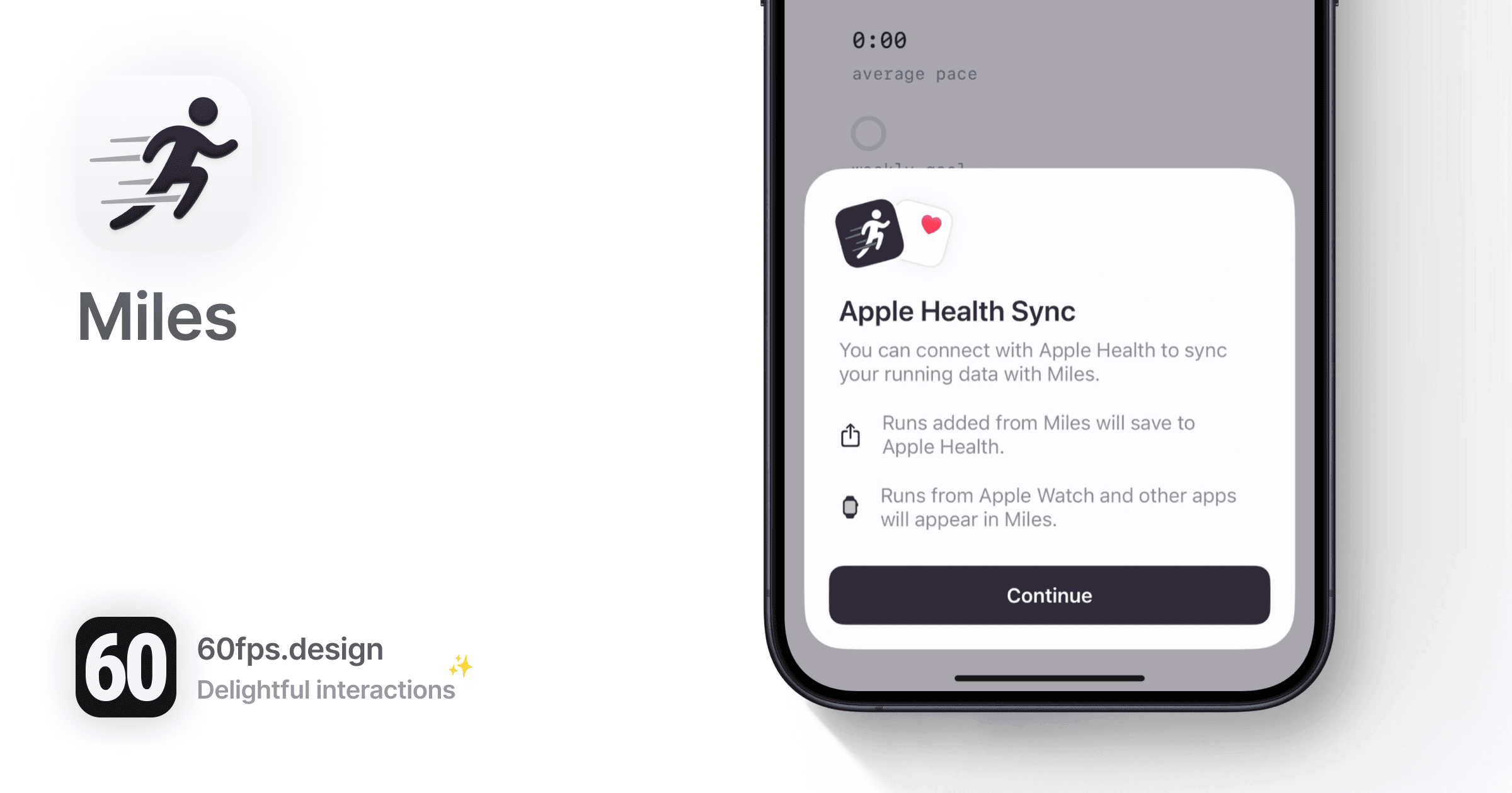 Miles iOS App UI/UX animation