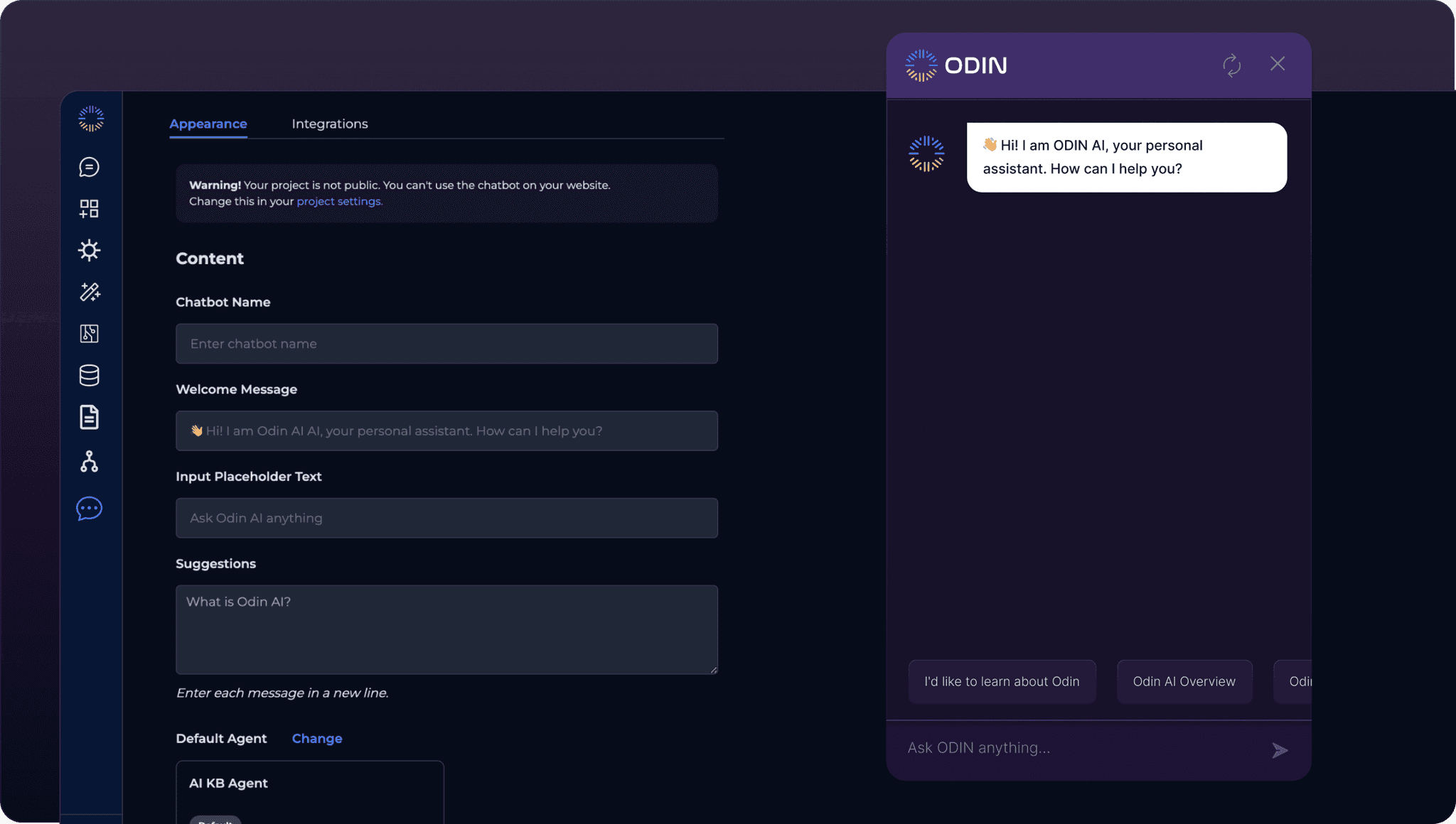 Odin Chatbot Builder - The no code AI Chatbot Employee