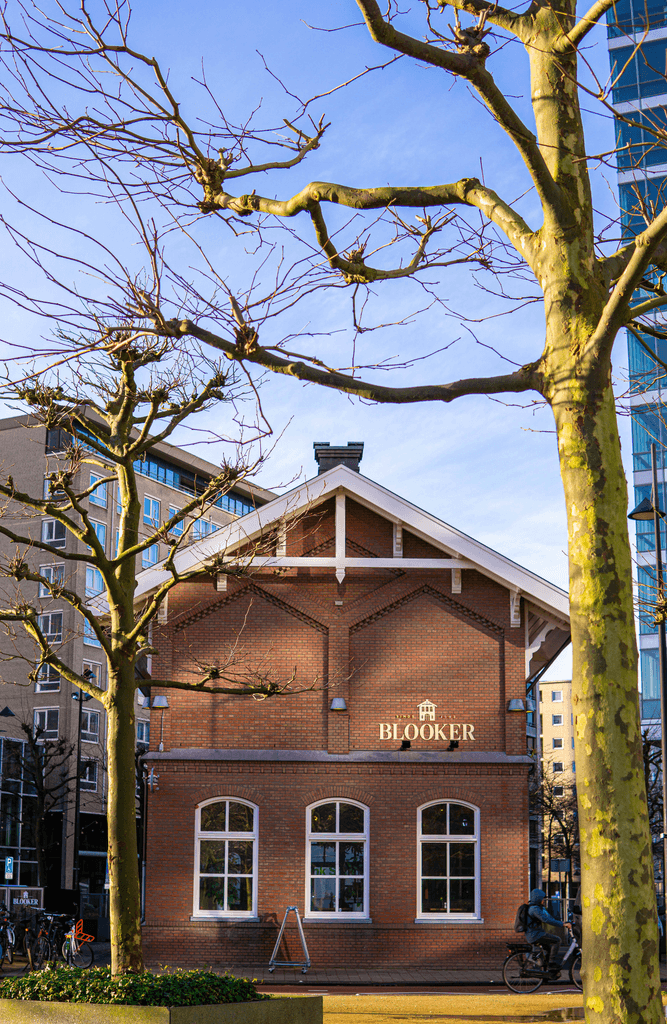 Café Blooker Amsterdam — House in the middle of Amstelplein