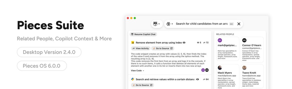 Changelog — Pieces for Developers