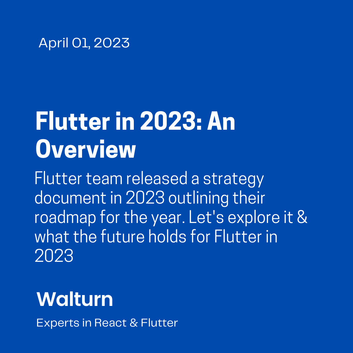 Flutter in 2023: An Overview - Walturn Insight