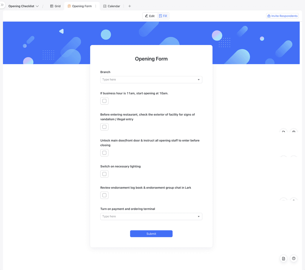 Store Opening Checklist Template | Lark Templates