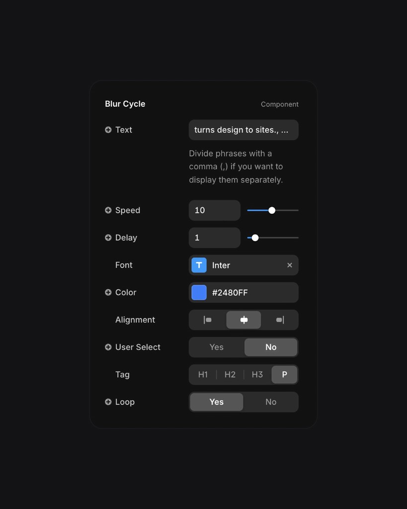 Blur Cycle Component for Framer — Framer Resource