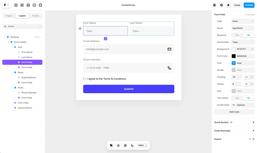 FramerForms | Custom forms in Framer