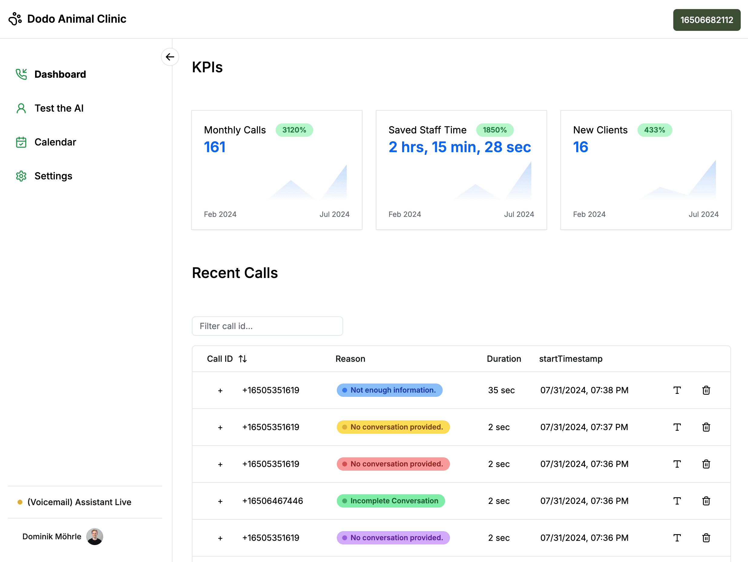 Dodo - Veterinary Front Desk Assistant