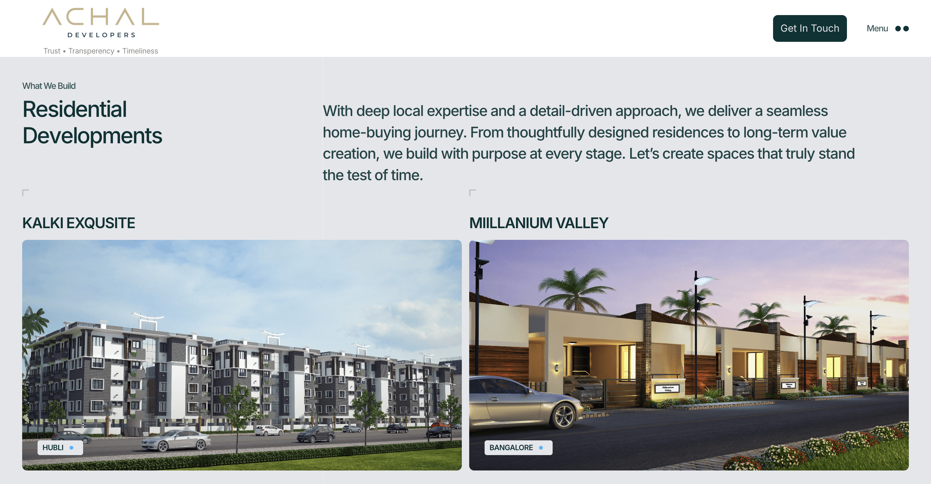 Achal Developers | Premium Residential Projects in Bangalore