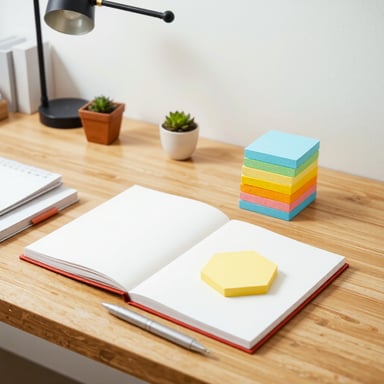 product photography of hexagonal sticky note