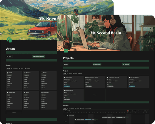 Notion Second Brain Aesthetic and Minimal Template by Solt Wagner