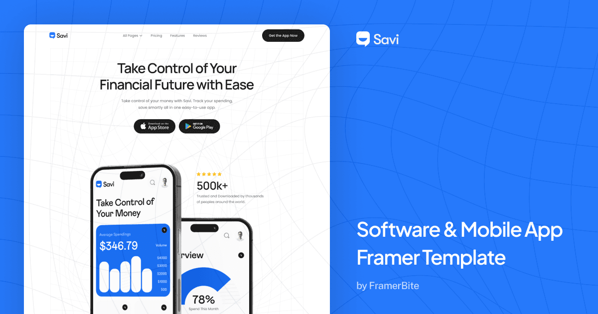 Savi - Software & Mobile App Framer Template