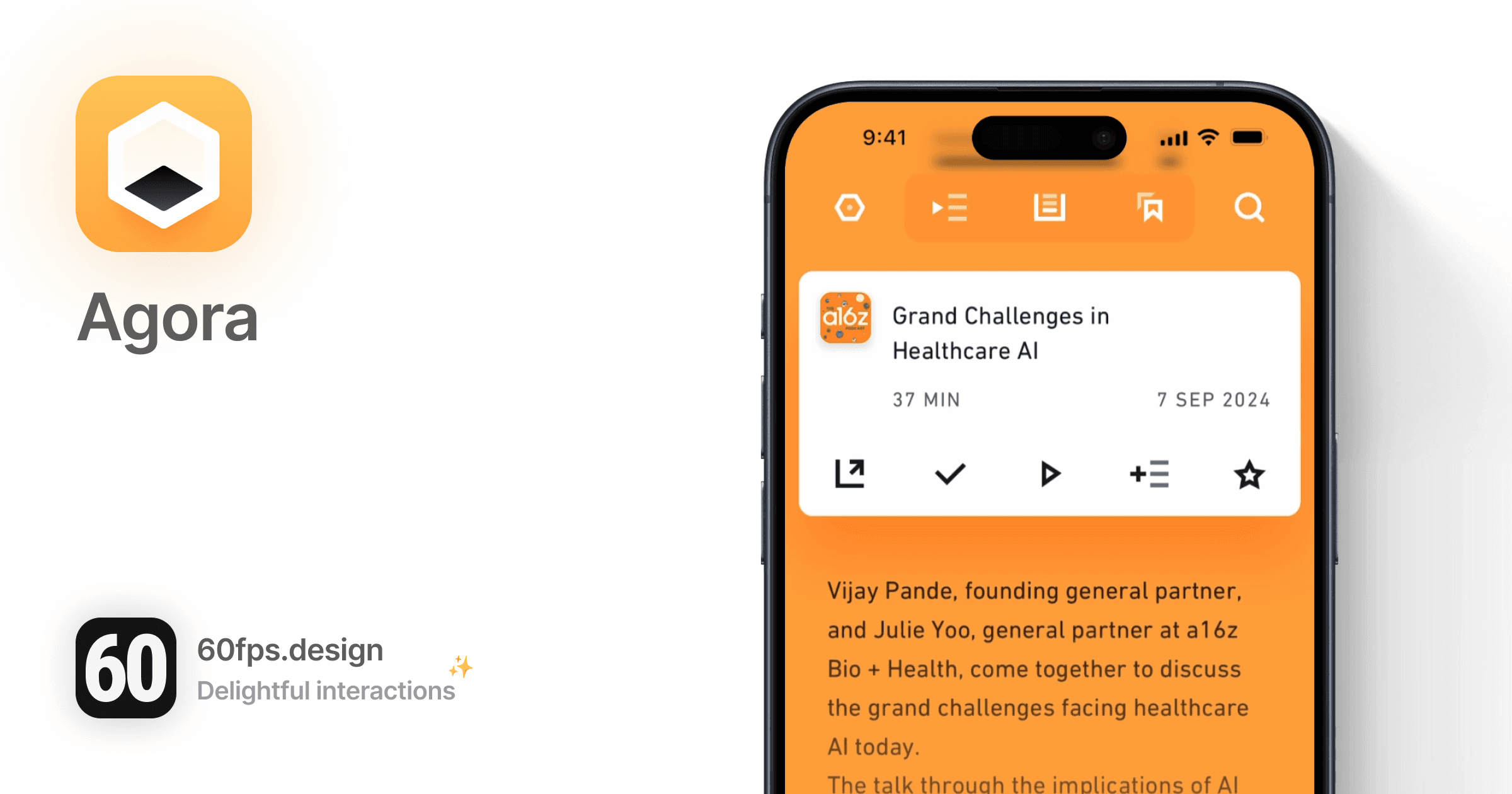 Agora iOS App UI/UX animation