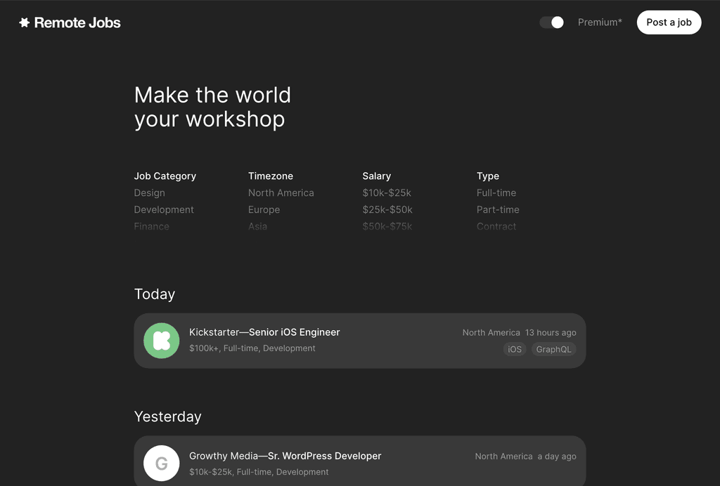 Dark Themed Web Design Inspiration