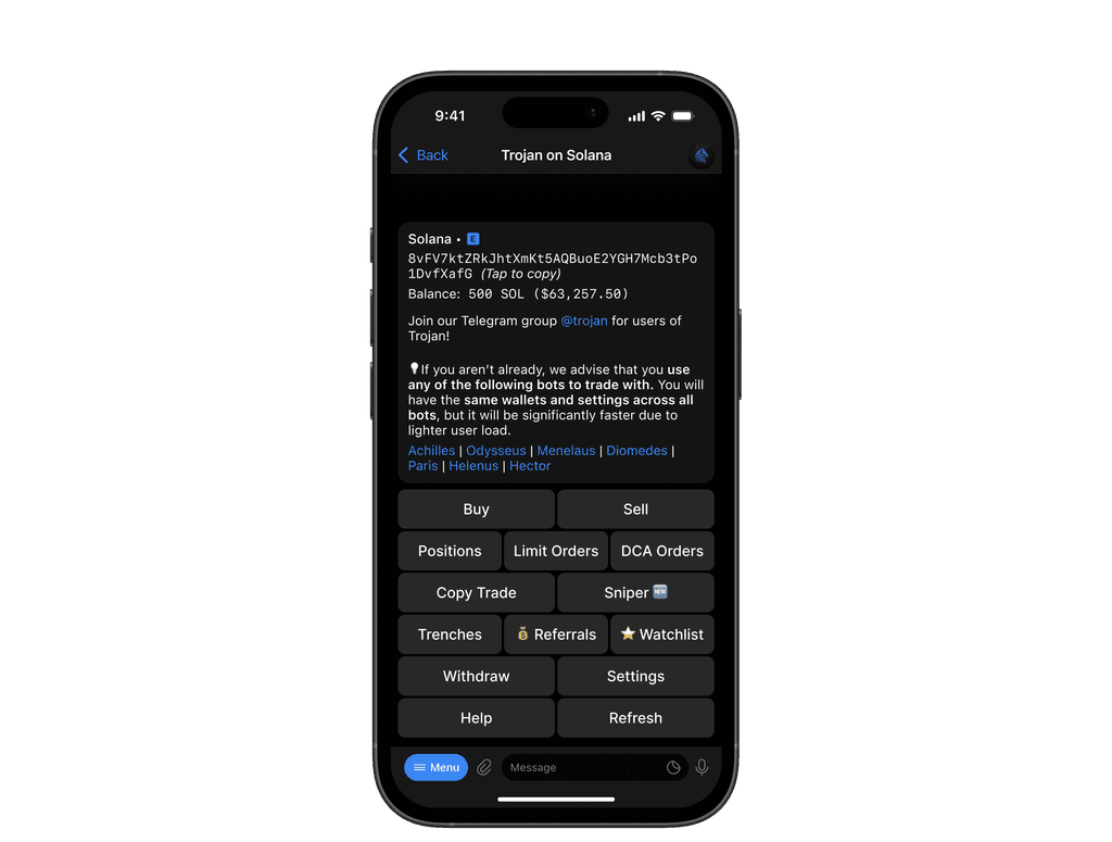 The Leading Telegram Trading Bot for Solana | Trojan On Solana