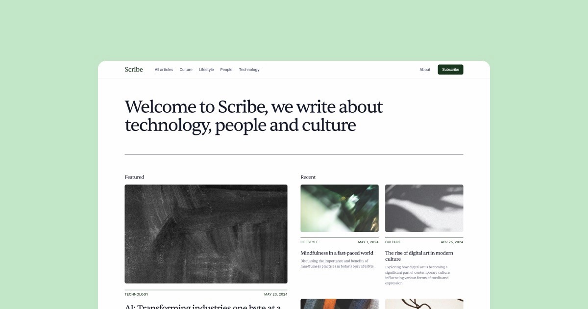 Scribe Blog Template · About