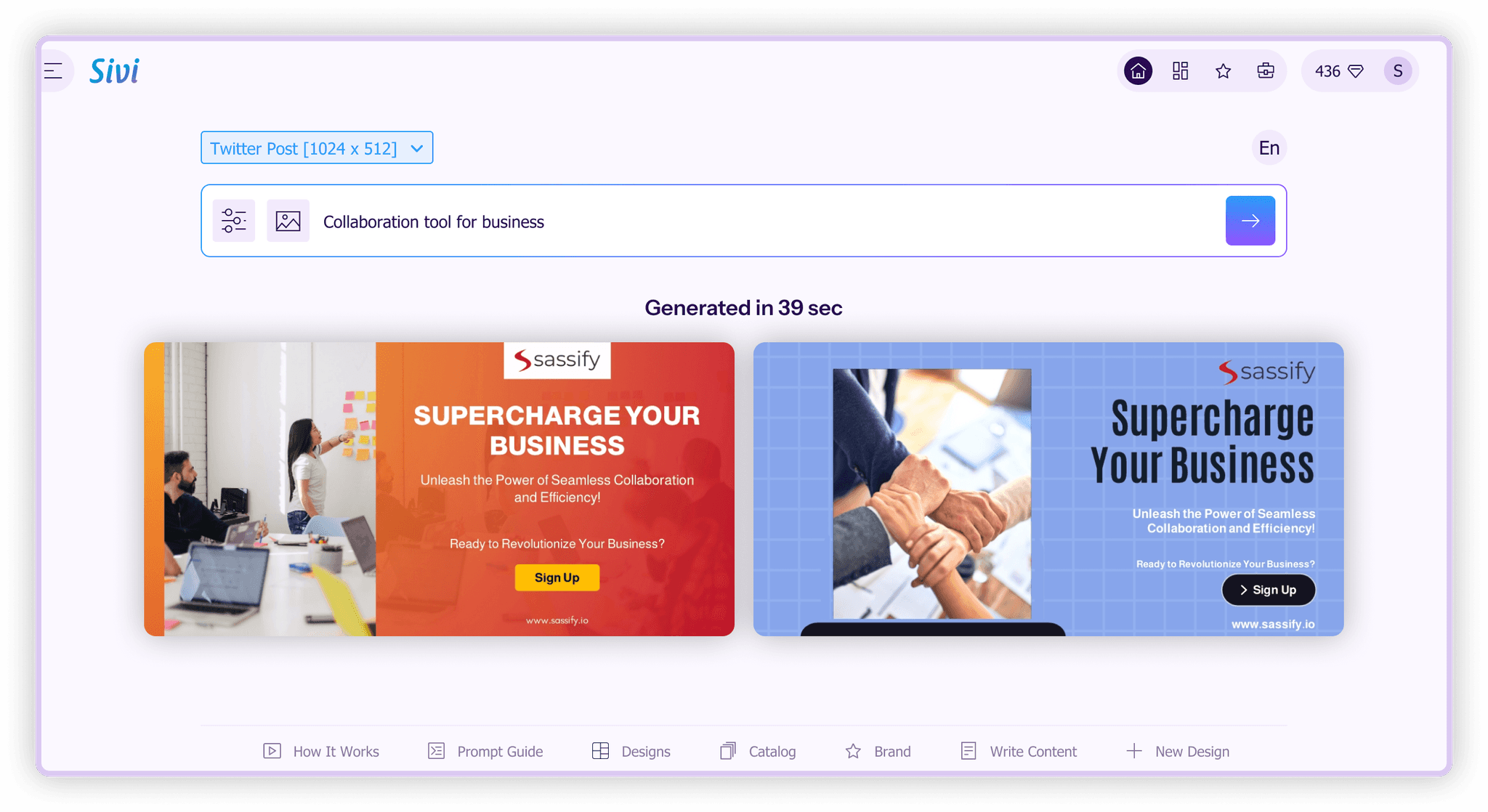Quick Twitter post designs with Sivi Twitter post generator