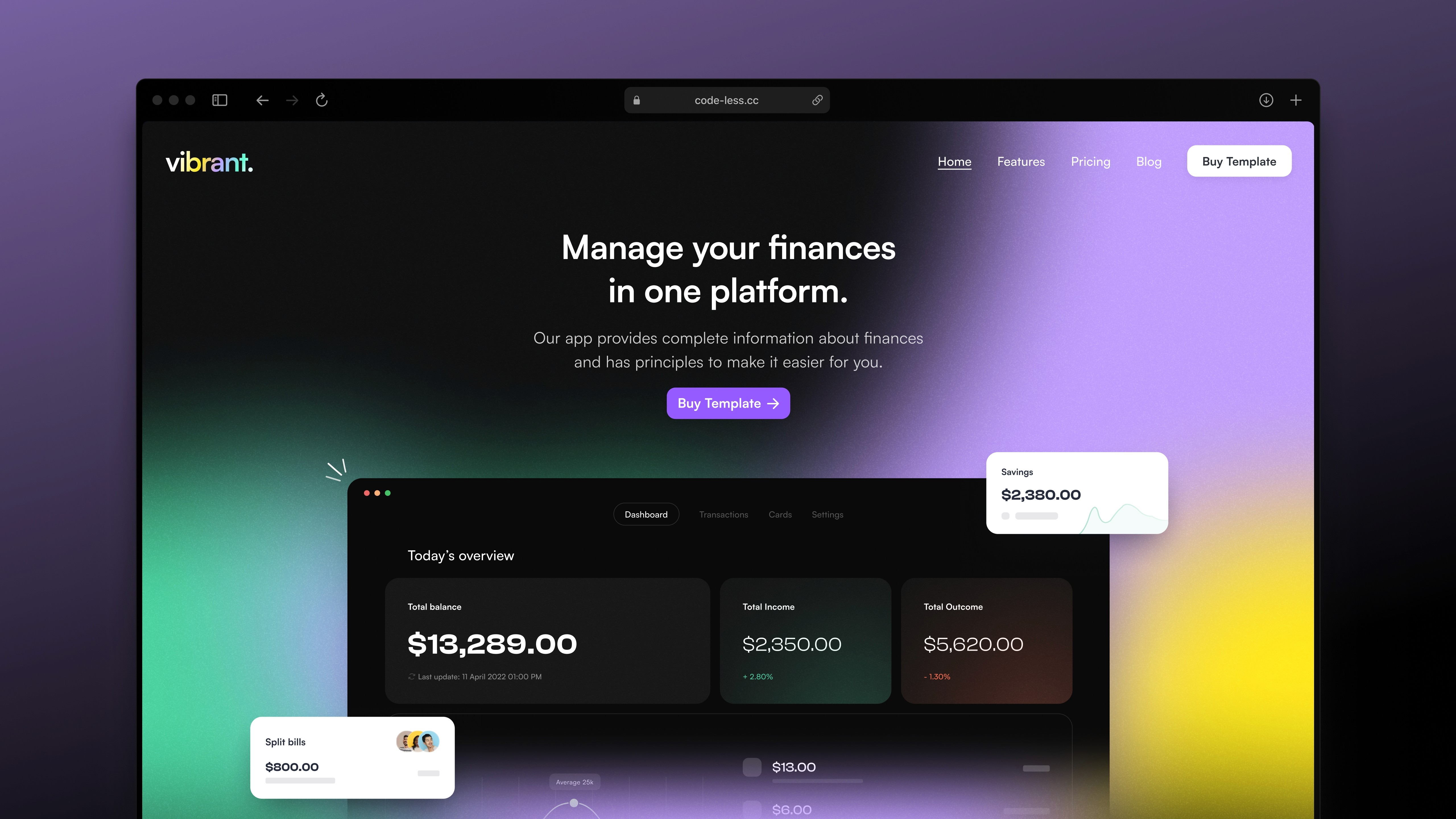Vibrant - Framer Landing Page Template