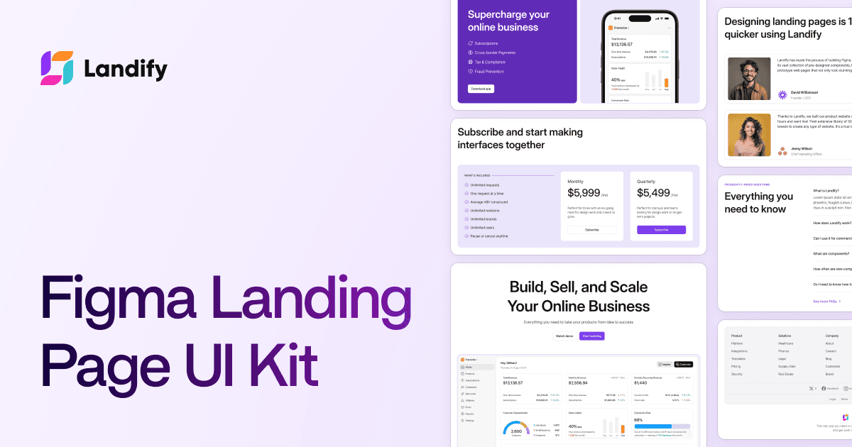 Landify UI – Figma Landing Page UI Kit for Modern Websites