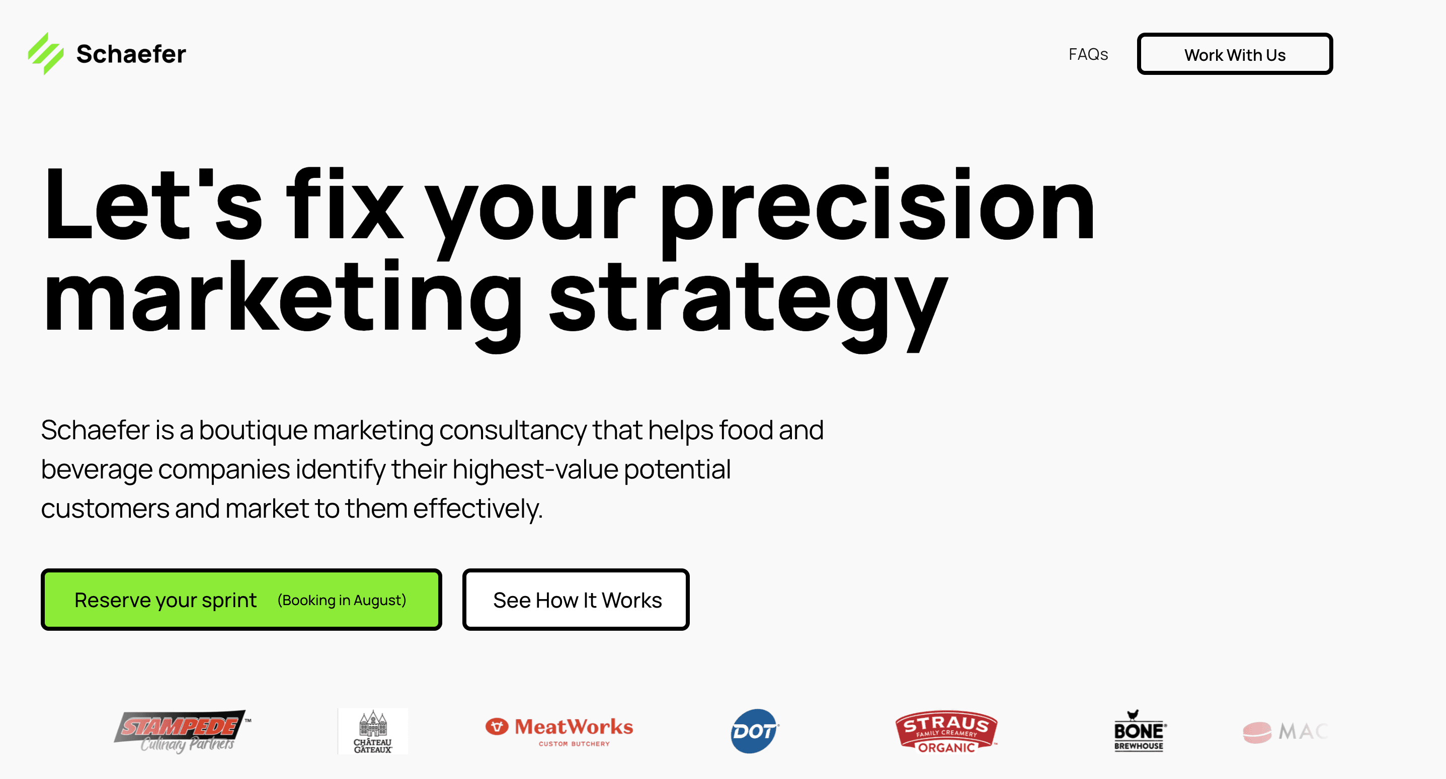 Schaefer - Food & Beverage Precision Marketing Consultancy