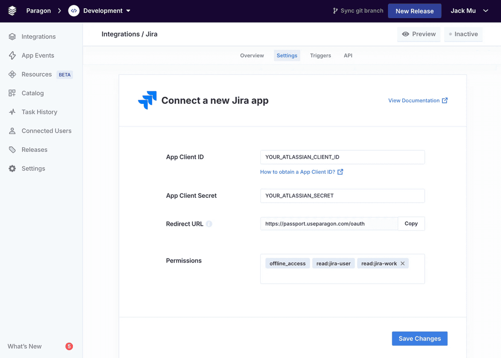 Create a Jira App to enable OAuth for your Integration | Paragon Blog