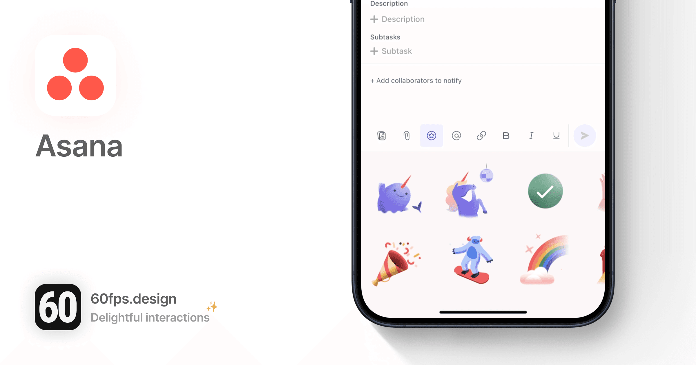 Asana iOS App UI/UX animation
