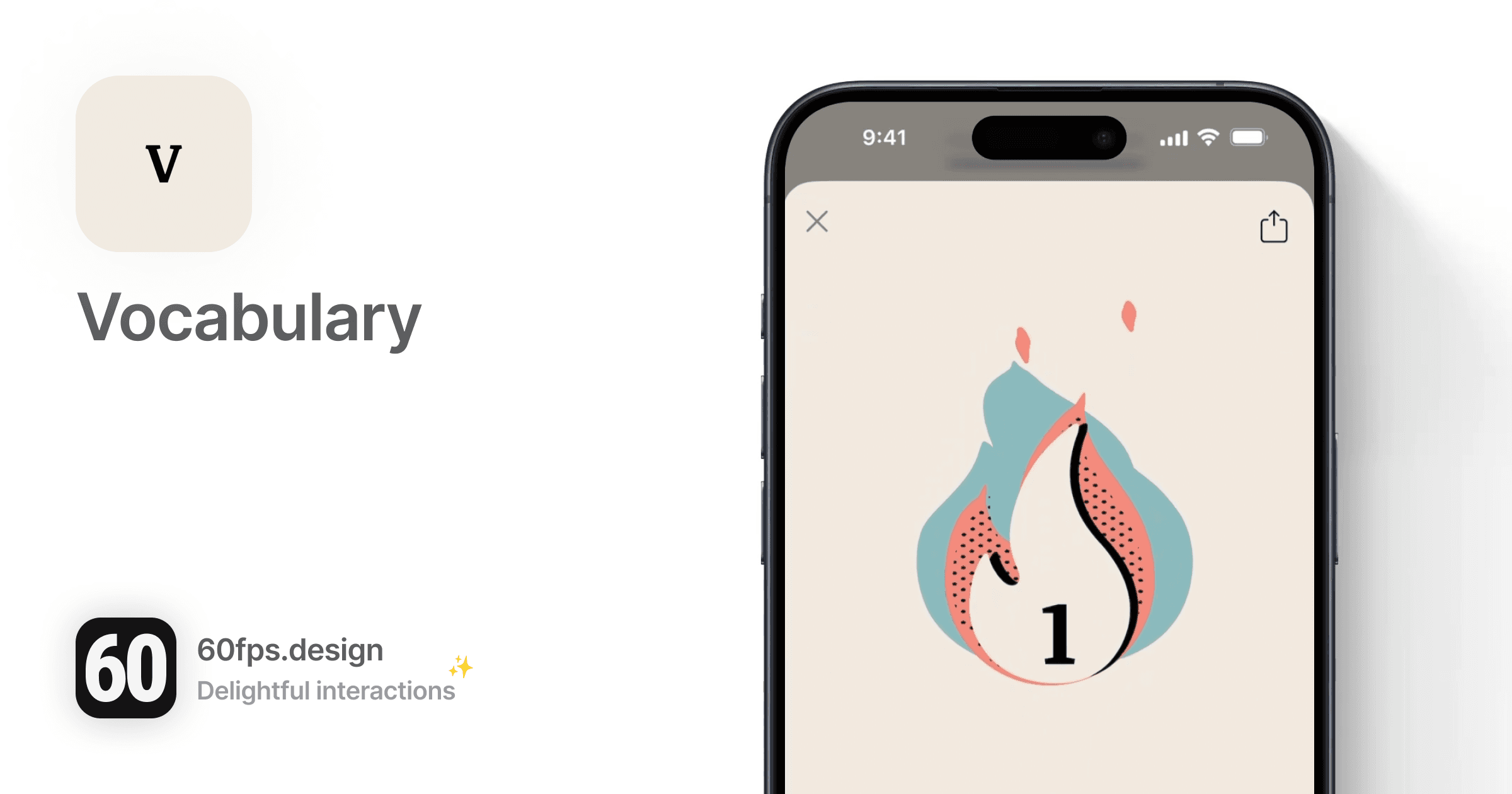 Vocabulary iOS App UI/UX animation