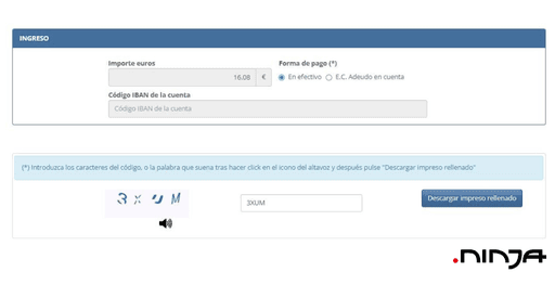 Cómo rellenar tasa modelo 790 código 012 paso a paso