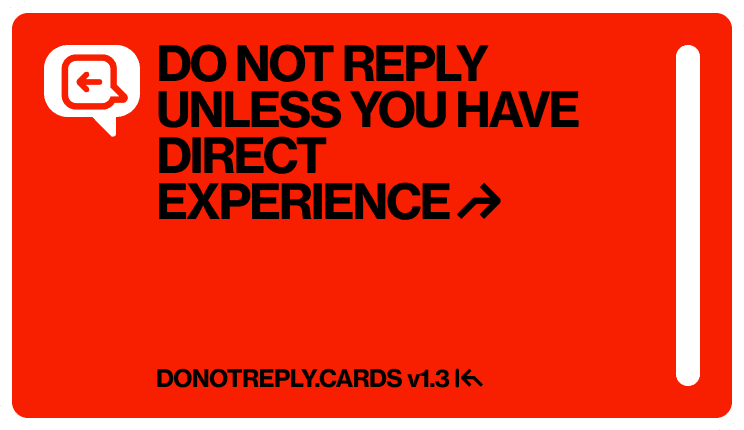 DO NOT REPLY UNLESS YOU HAVE DIRECT EXPERIENCE↱