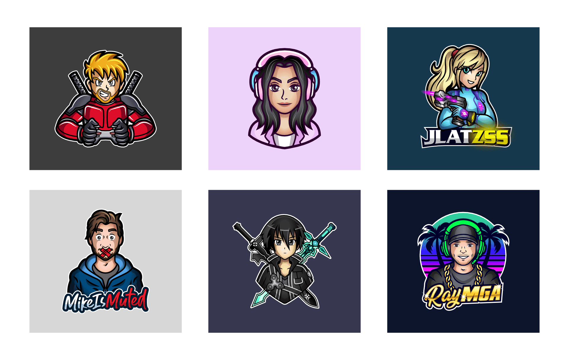 Custom Streamer Logo Design - Mascots - Minimal - Twitch Graphics