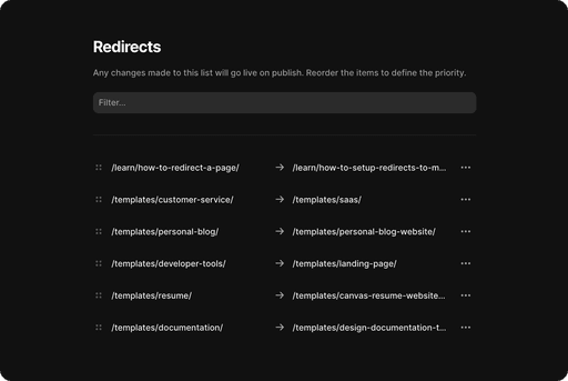 How to setup redirects to maintain SEO ranking — Framer Help