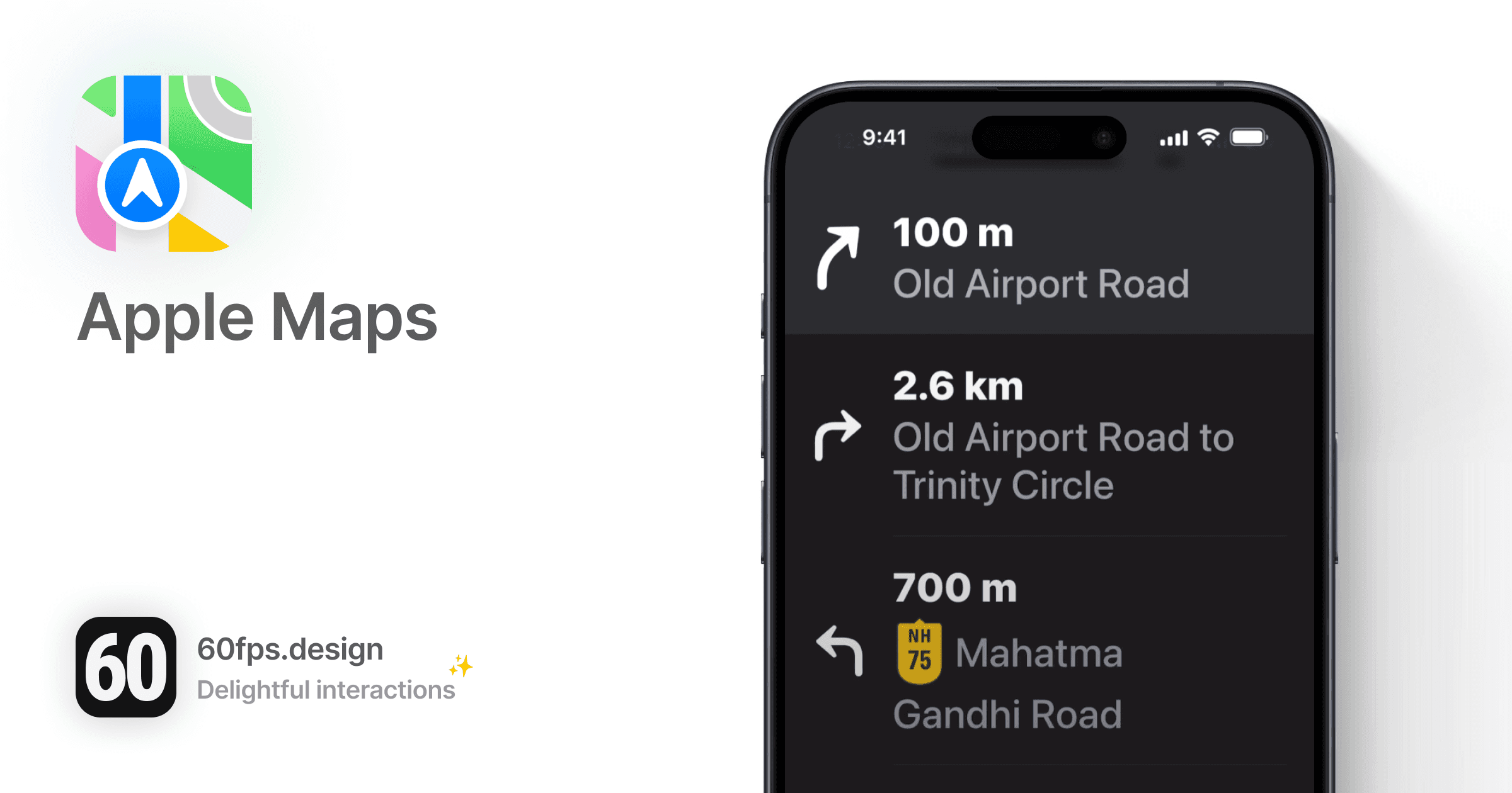 Apple Maps iOS App UI/UX animation