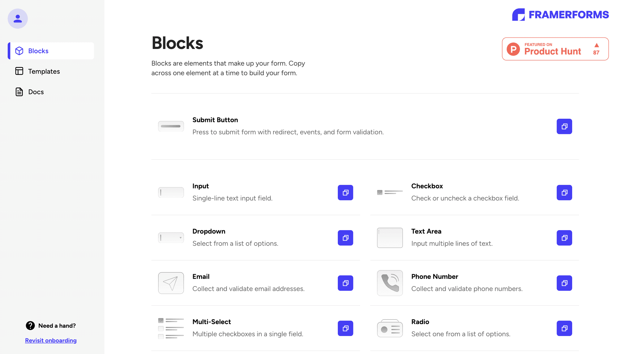 Create custom forms in Framer | Insert Frame