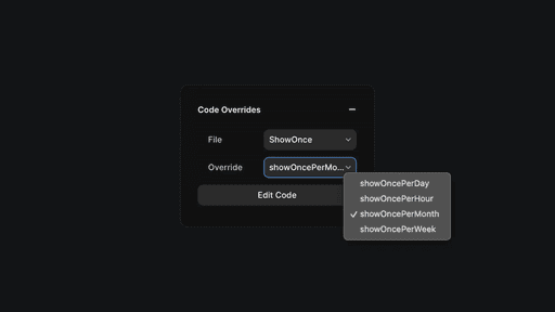 Show Once Code Override for Framer — Framer Resource
