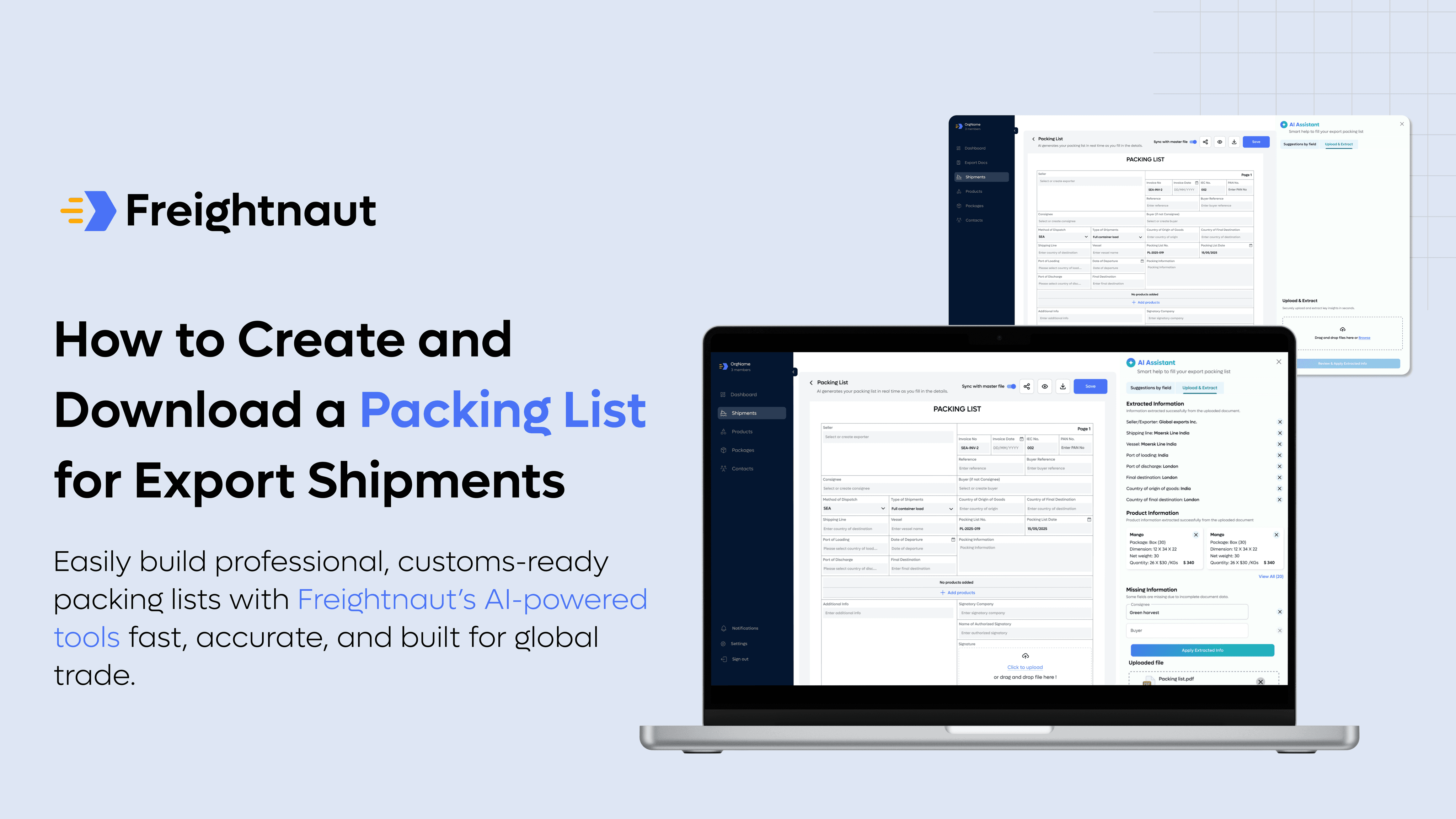 How to Create and Download a Packing List for Export Shipments ...