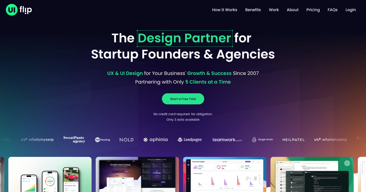 UI Flip - The Design Partner for Startup Founders & Creative Agencies