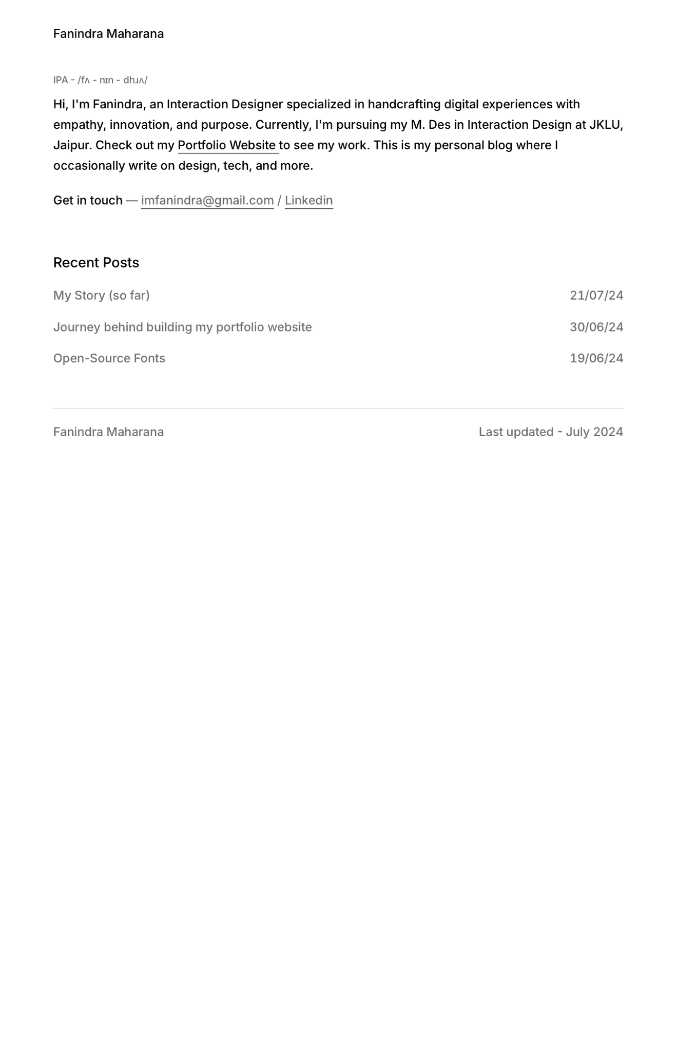 Dead Simple Sites — Minimal Website Inspiration