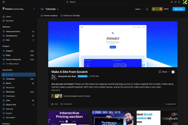 Framer Community - Toolfolio.io