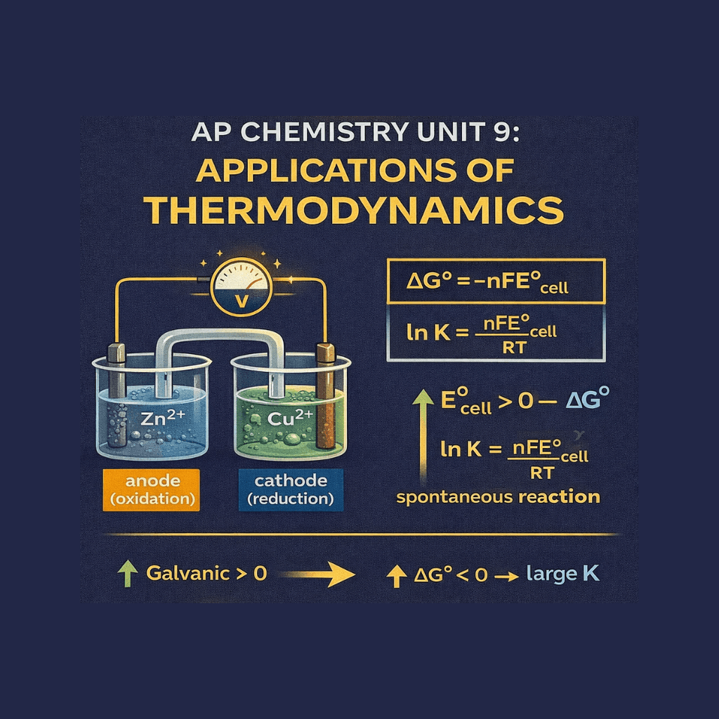 AP Chemistry Unit 9 Cheat Sheet: Applications of Thermodynamics