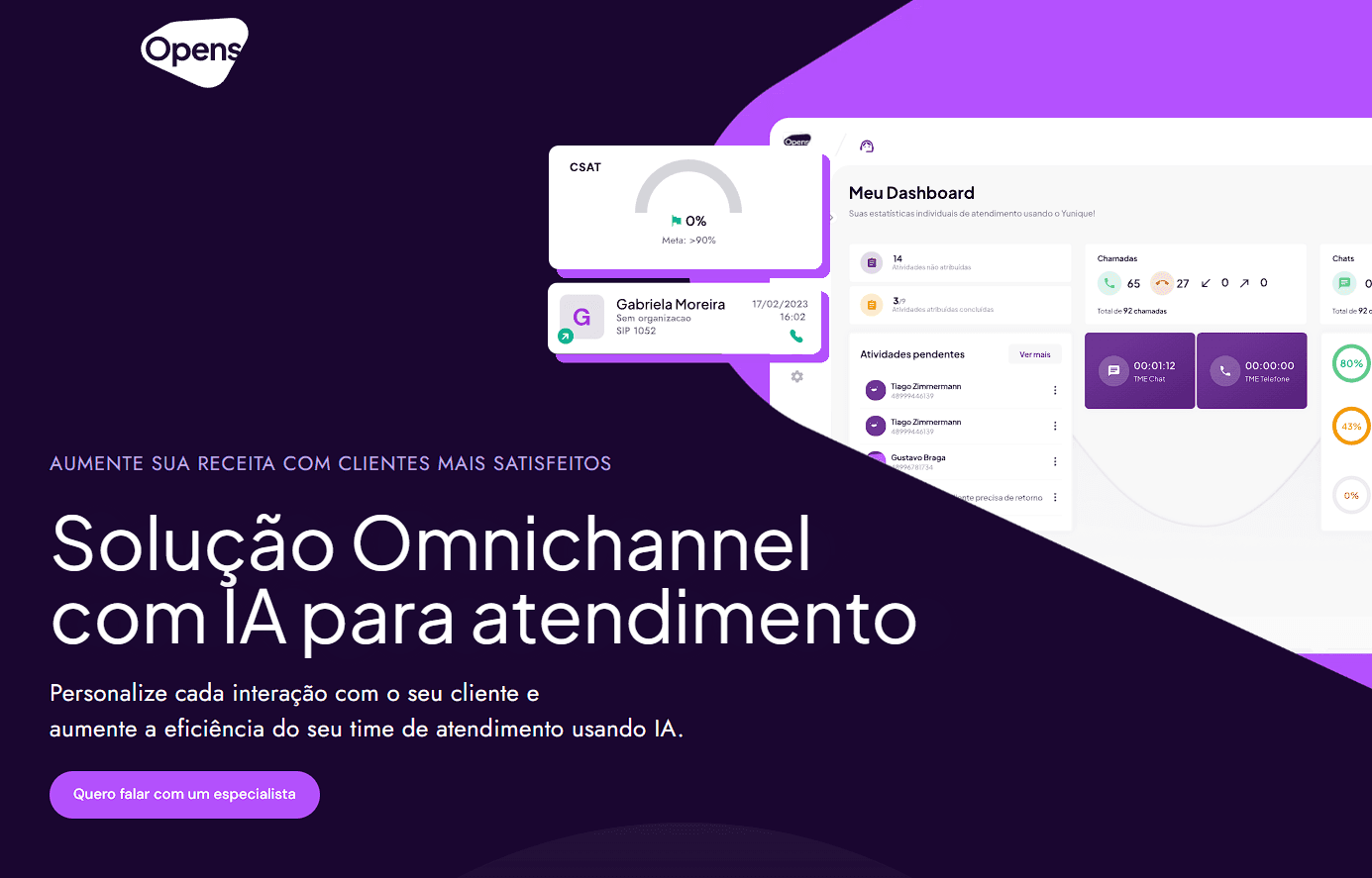 Opens Tecnologia - Plataforma de atendimento ao cliente