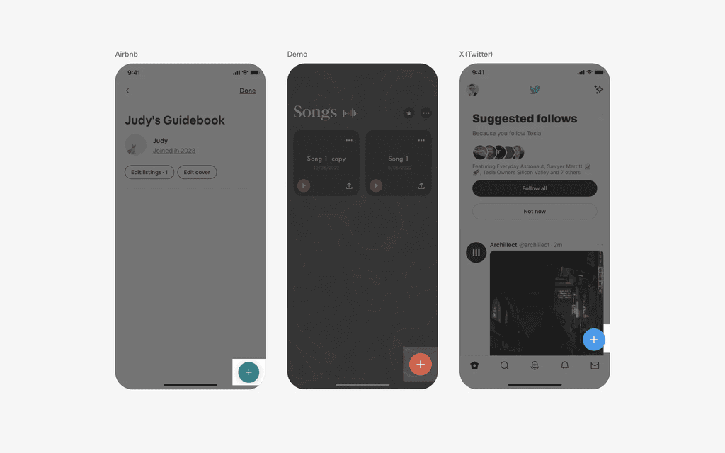 Floating Action Button UI Design: Best practices, Design variants ...