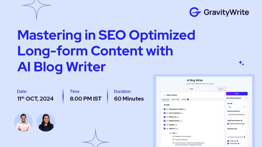 Explore GravityWrite Webinars | AI-Powered Content Creation