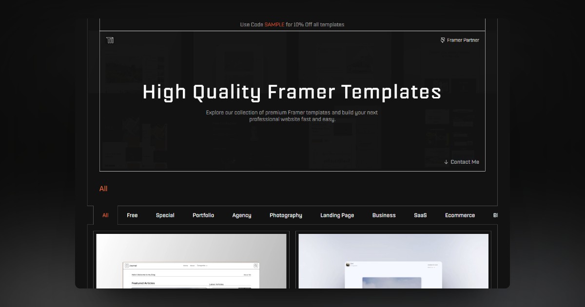 Quality Framer Templates