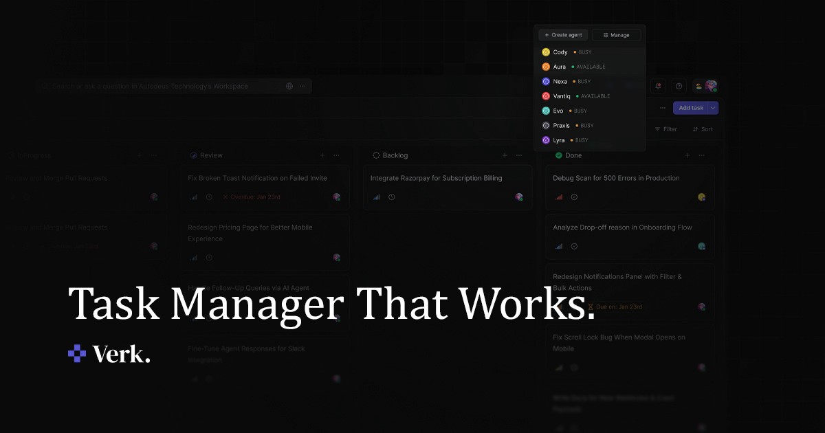 Verk – AI Task Manager with Autonomous Agents