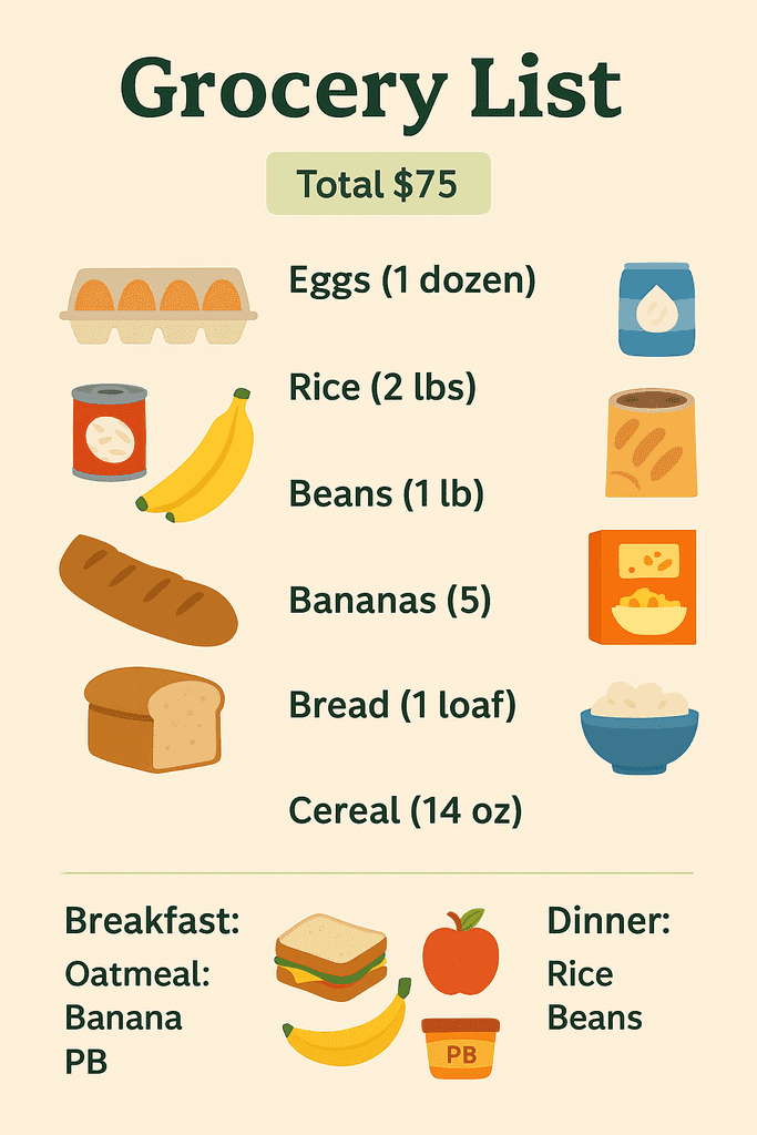 Average Grocery Cost per Month by Household Size
