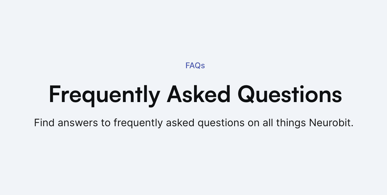 Neurobit - FAQs