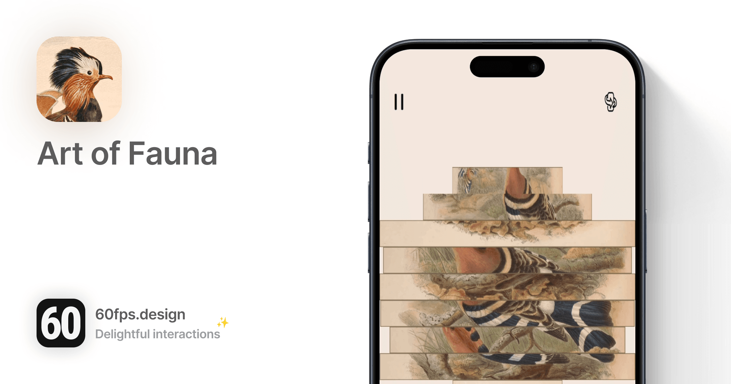 Art of Fauna iOS App UI/UX animation