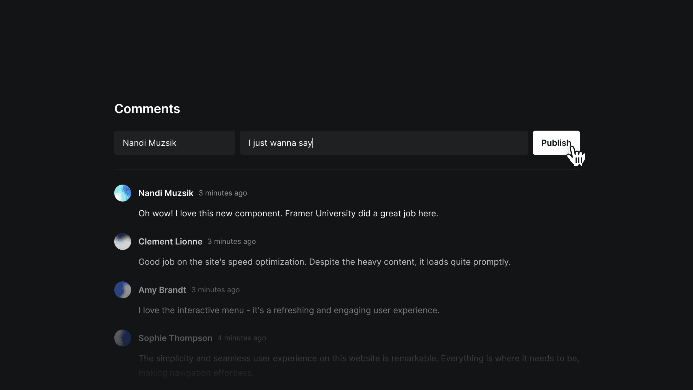 Comments Section Component by Framer University