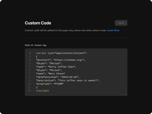 Structured data through JSON-LD — Framer Help