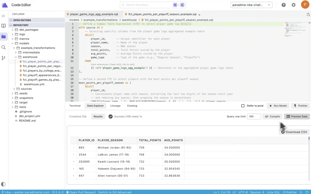 Paradime | Get to know the Paradime IDE Apps Panel