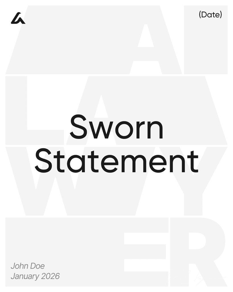 Free Sworn Statement Template: Notarized Declaration, Facts & Signature ...