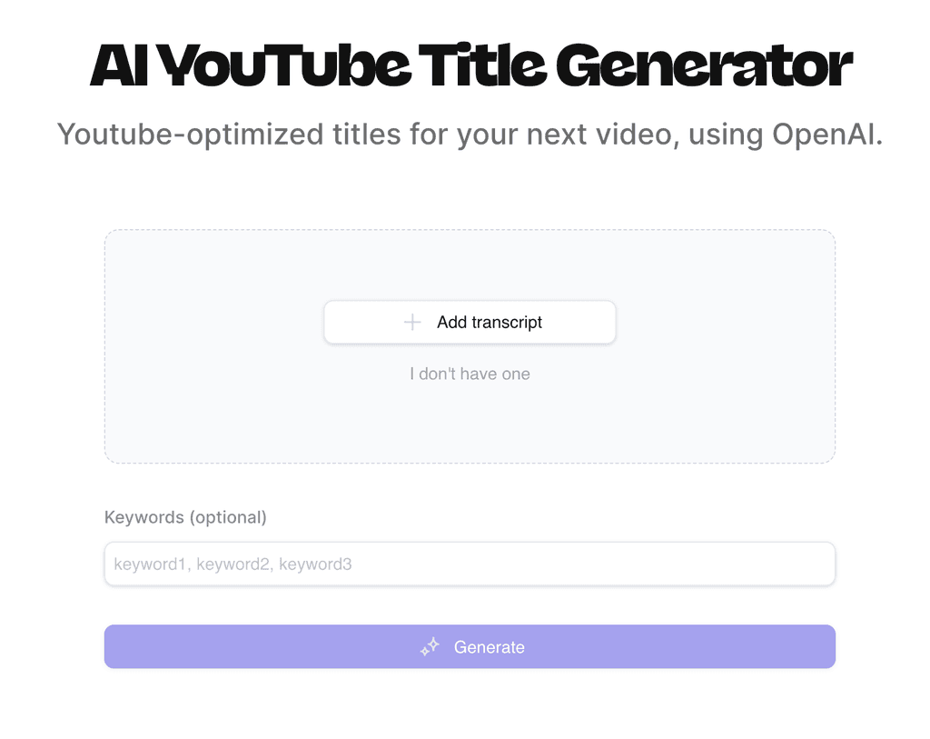 YouTube Title Generator
